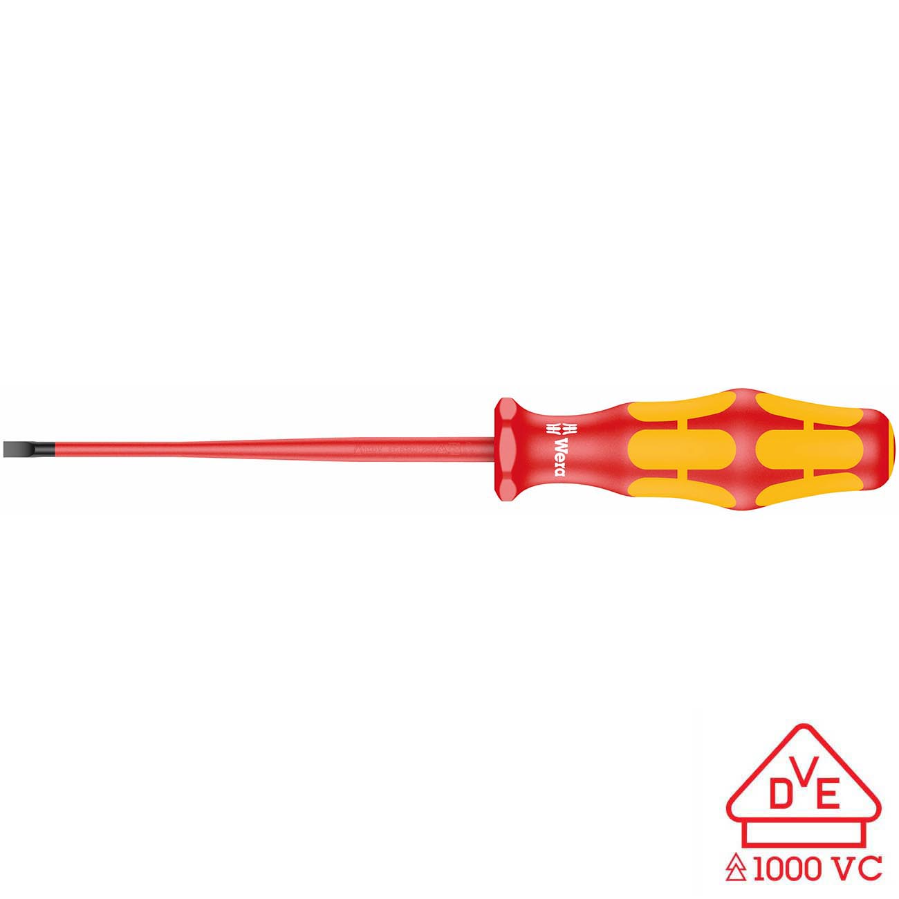 Wera VDE Insulated Screwdriver: Slotted 3.5 x 100mm (with Reduced Shaft ...