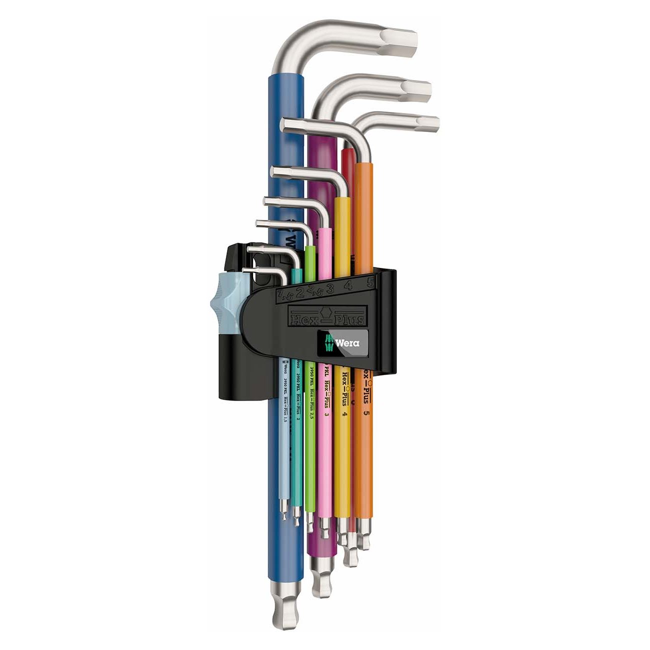 Wera Stainless Metric Hex-Plus Long L-Key Wrench Set – Color Coded (9 ...