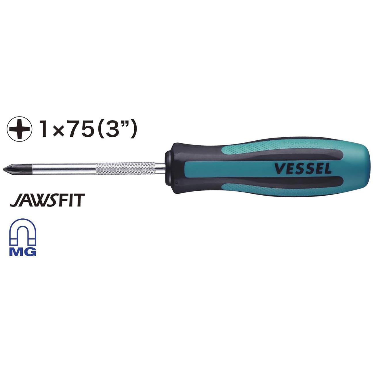 Vessel MEGADORA JAWSFIT Screwdriver: Cross-Point JISDRIVE* +1 x 75mm ...