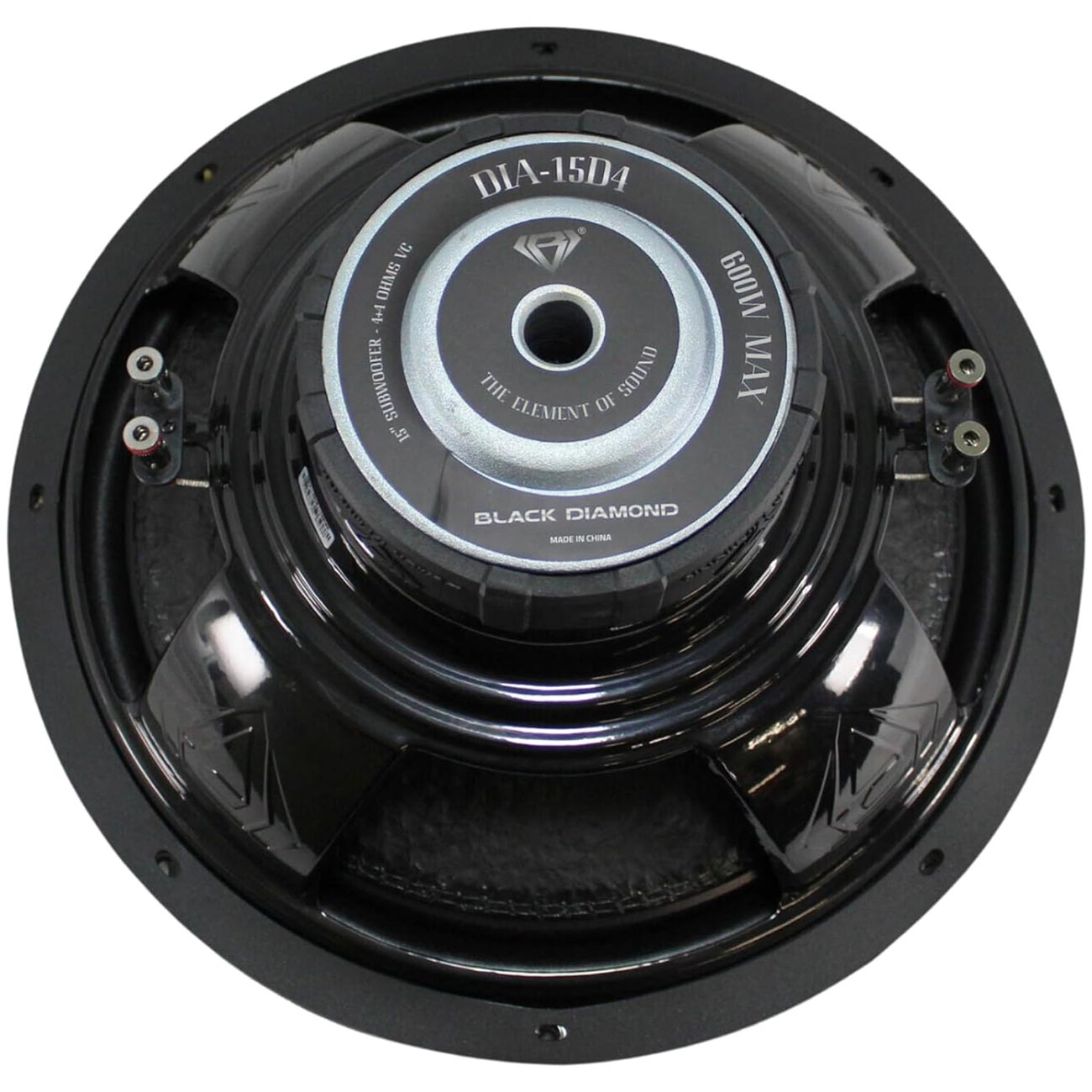 Black Diamond 15″ Woofer, 300W RMS/600W Max, Dual 4 Ohm Voice Coils ...