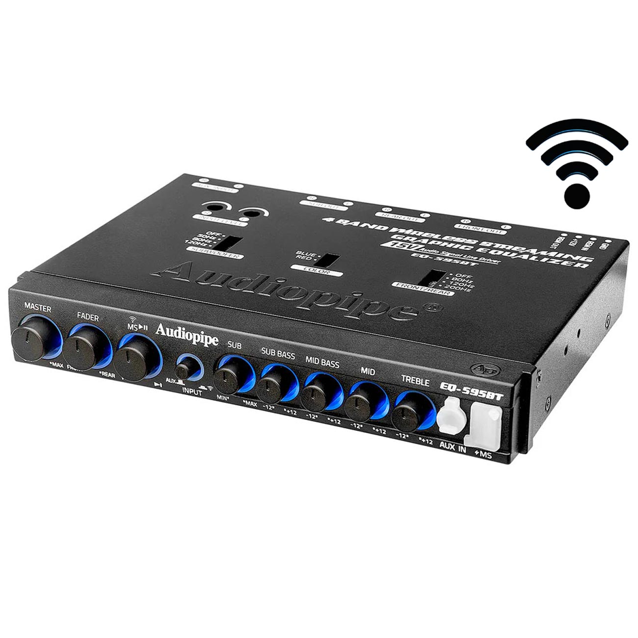 Audiopipe 4-Band Graphic Band Equalizer with Wireless Audio Streaming ...