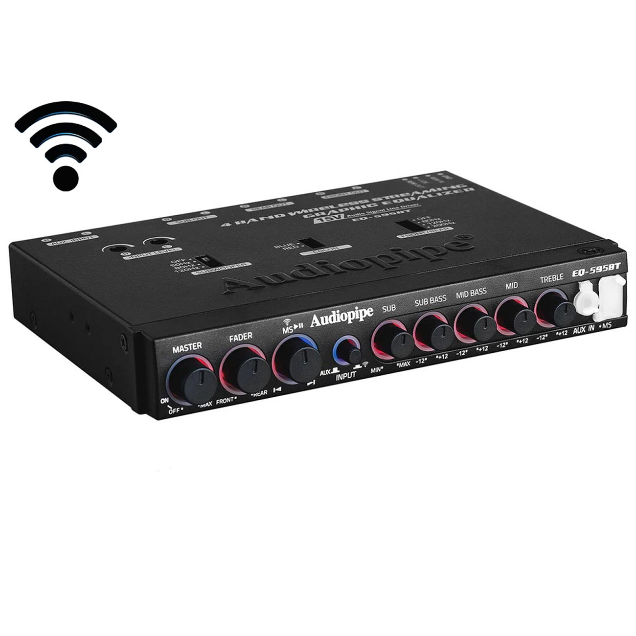 Audiopipe 4-Band Graphic Band Equalizer with Wireless Audio Streaming ...