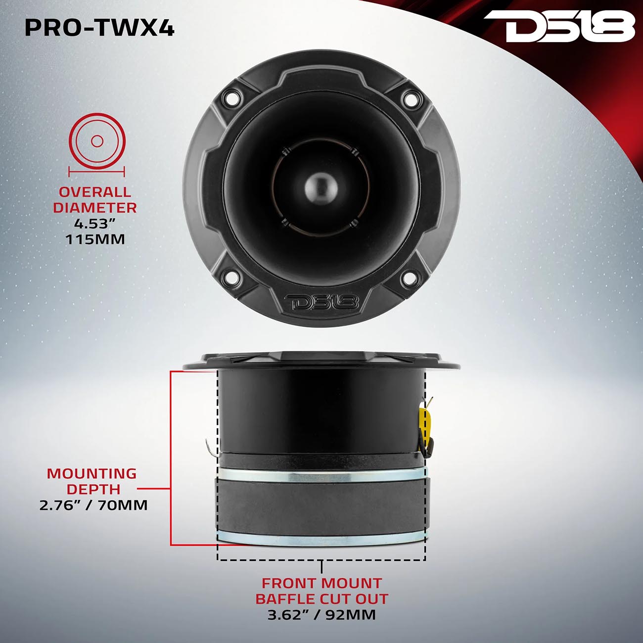 DS18 PRO 4.5″ Super Bullet Tweeter, 280W RMS/560W Max – The Wholesale House
