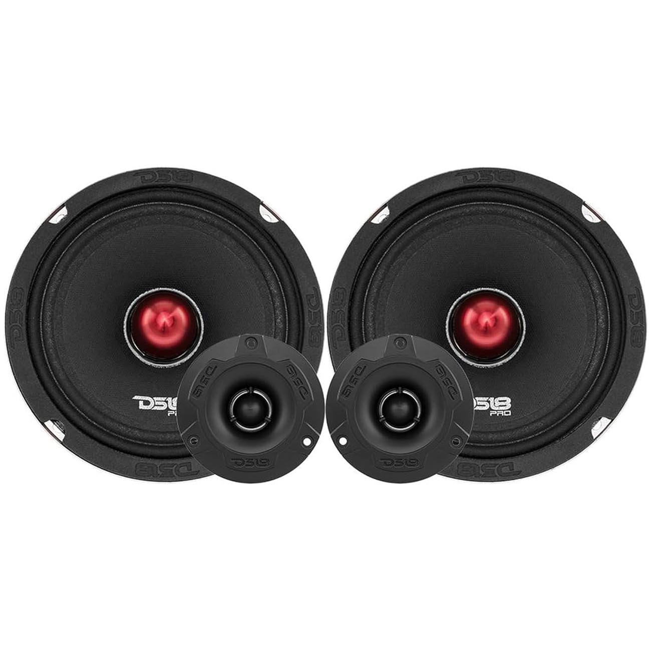 DS18 Mid/Tweeter 4-Speaker Package (2) 6.5″ Midranges + (2) 3.8″ Super ...