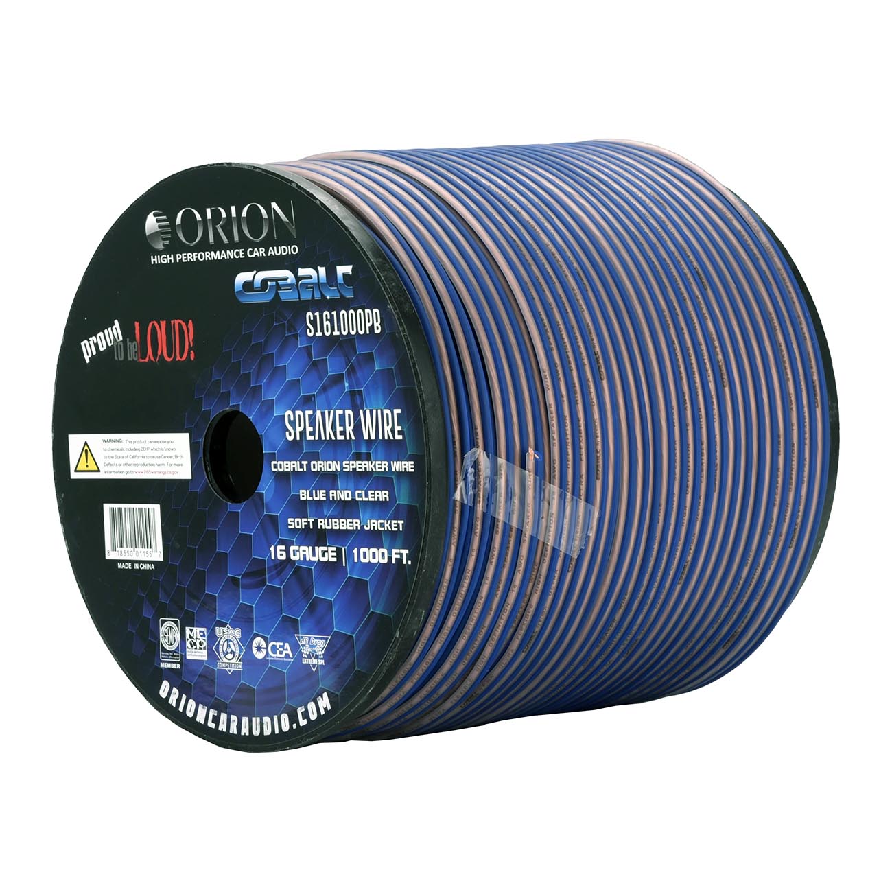 Orion Wired Series Speaker Wire 16 Gauge Blue/Clear (1000ft Roll) – The ...
