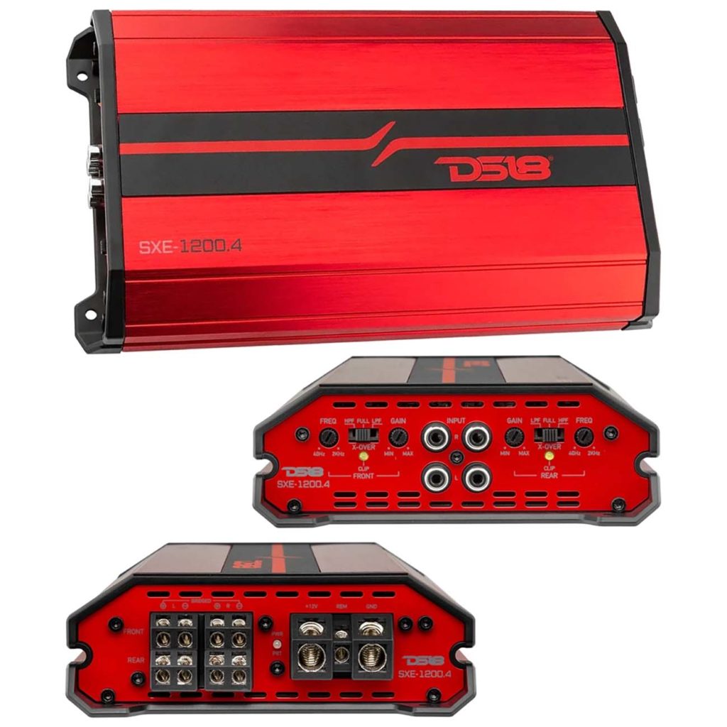 DS18 4 Channel Amplifier, 400W RMS/1200W MAX – Red – The Wholesale House