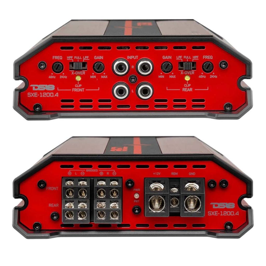 DS18 4 Channel Amplifier, 400W RMS/1200W MAX – Red – The Wholesale House